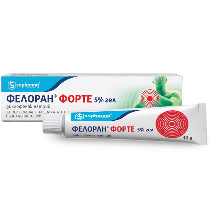 Фелоран Форте 5% Гел при болка и възпаление в сухожилията х40 грама
