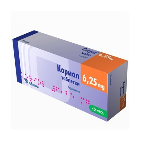 Кориол таблетки 6.25 мг x28 броя