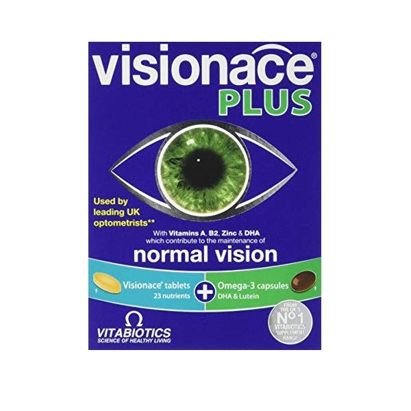 VitaBiotics Visionace Plus Лутеин и Омега 3 за по-добро зрение х28 ...