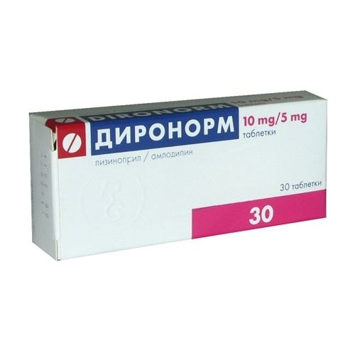 Диронорм 10 мг/5 мг x30 таблетки