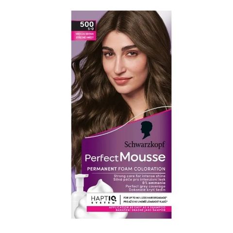 Schwarzkopf Perfect Mousse Трайна мус-боя без амоняк, 500 Средно кафяв