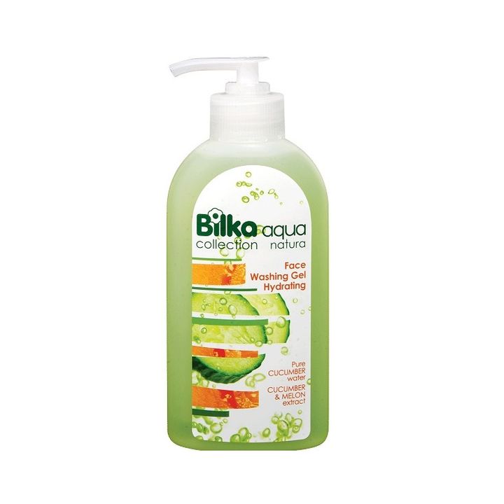 Bilka Aqua Хидратиращ почистващ гел за лице с натурална вода от краставица х200 мл