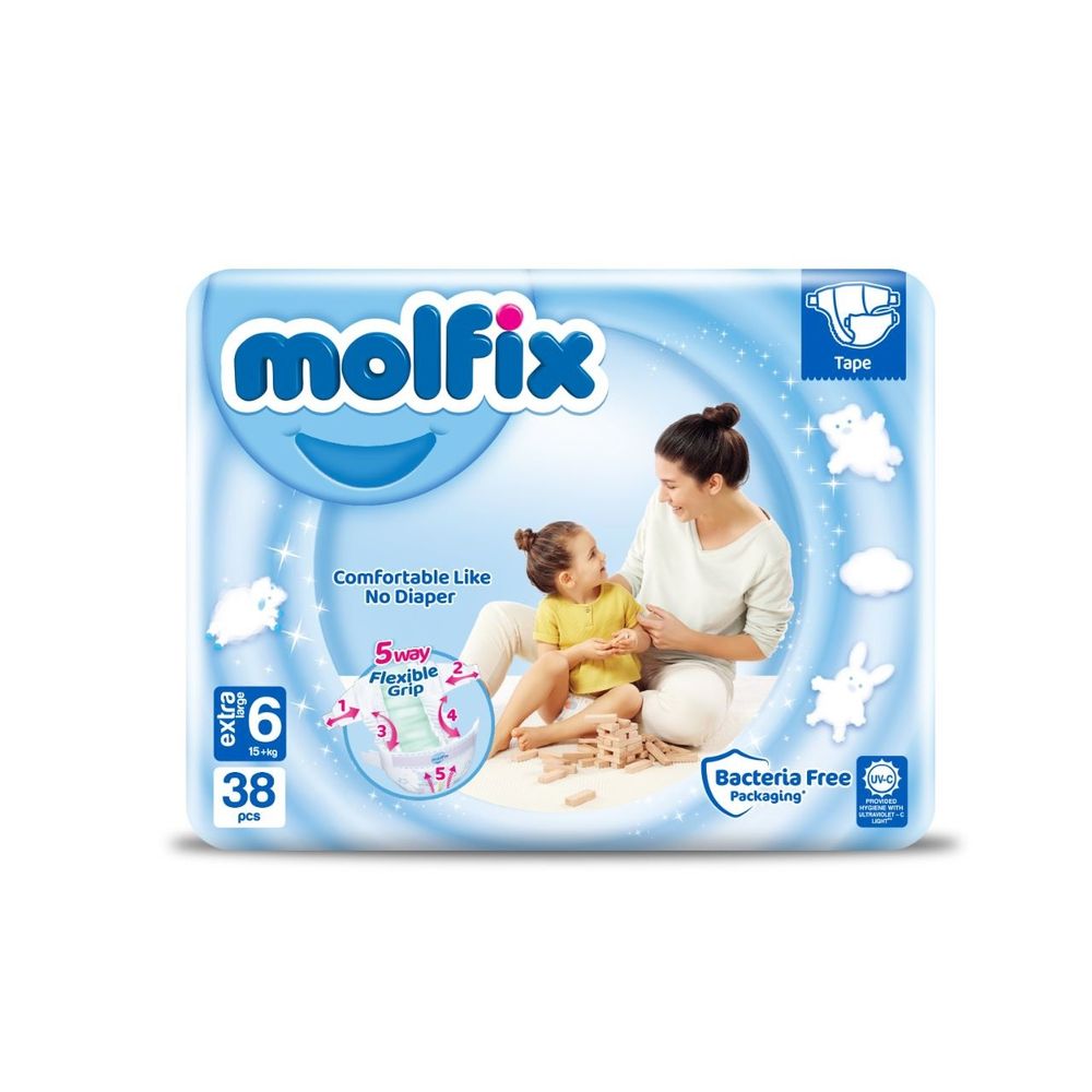 Molfix 6 XL Jumbo economy Пелени за бебета и деца 15+ кг х36 броя