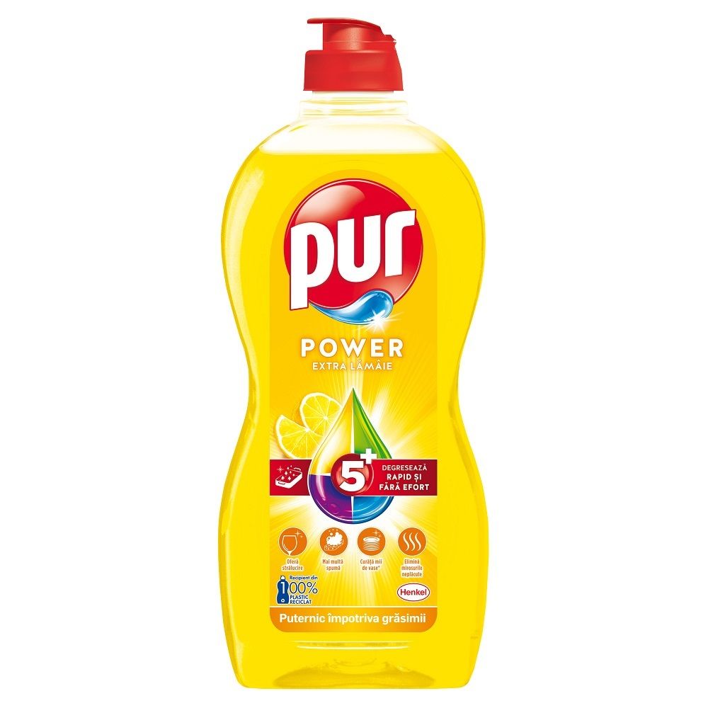 Pur Power Lemon Extra Препарат за миене на съдове х450 мл
