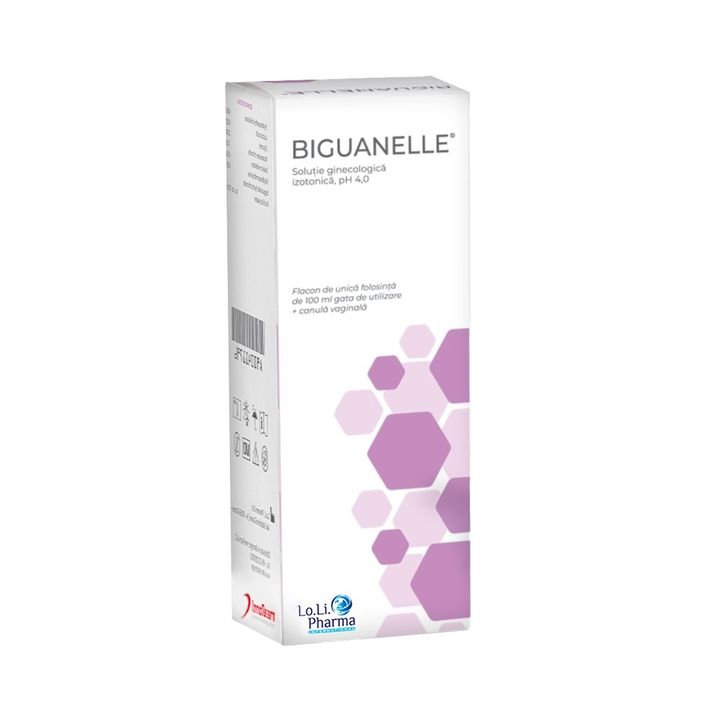 Biguanelle Гинекологичен разтвор с pH 4,0 и вагинална канюла х100 мл