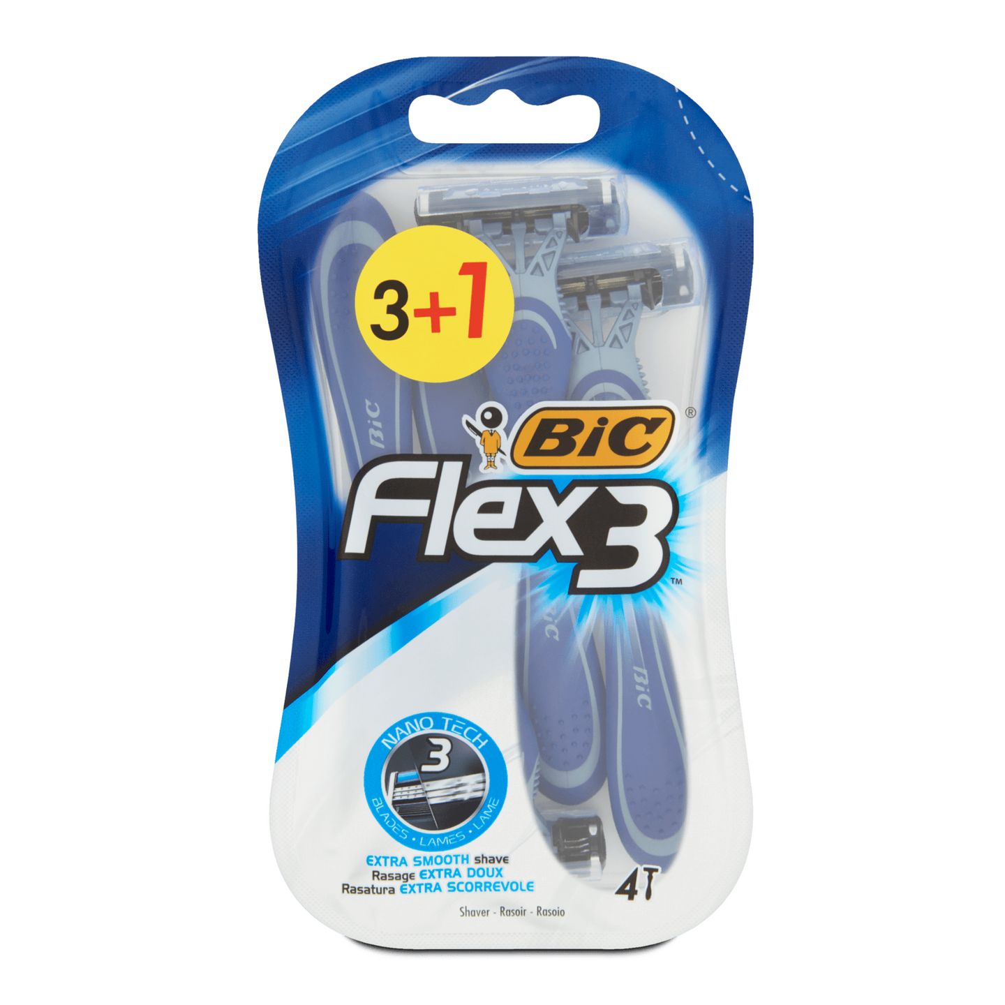 Bic Flex 3 Самобръсначка за многократна употреба за мъже х4 броя
