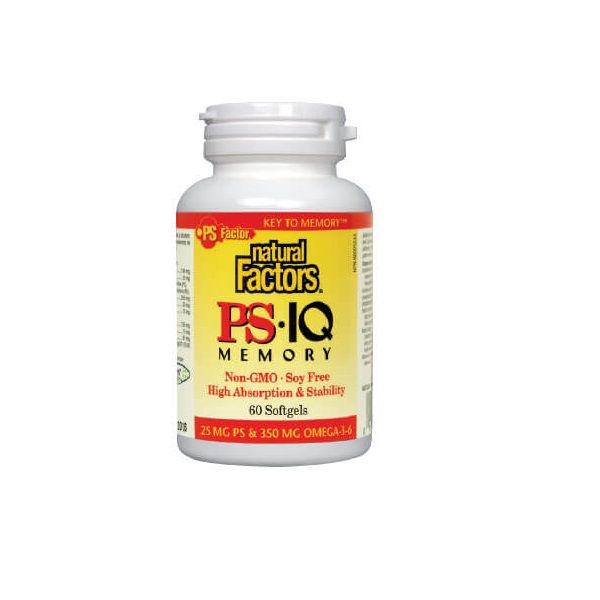 Natural Factors PS IQ Memory за памет и концентрация 498мг х60 софтгел ...