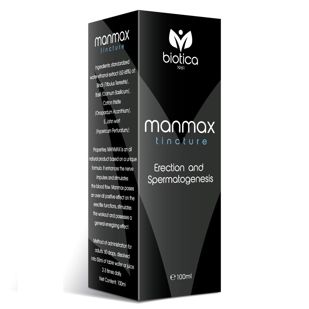 Biotica Manmax Тинктура за мъже за силна ерекция, сперматогенеза и ...