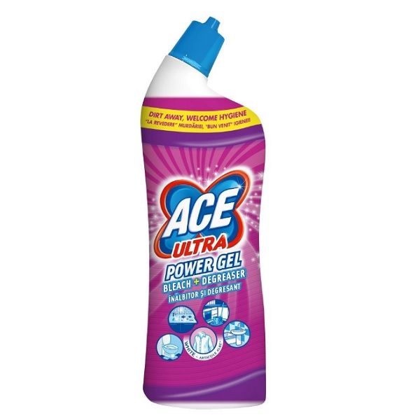 Ace Ultra Power Gel Почистващ гел с белина и обезмаслител x750 мл