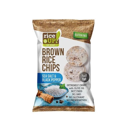 Rice Up Brown Rice Chips Sea Salt & Black Pepper Чипс от кафяв ...