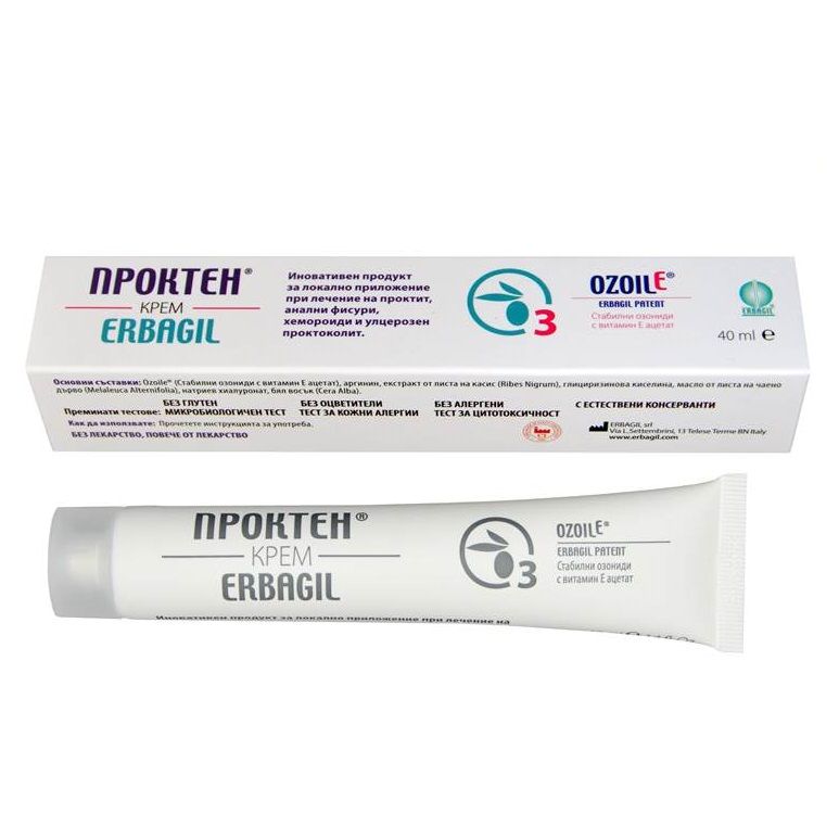 Erbagil Проктен крем при анални фисури и хемороиди х40 мл