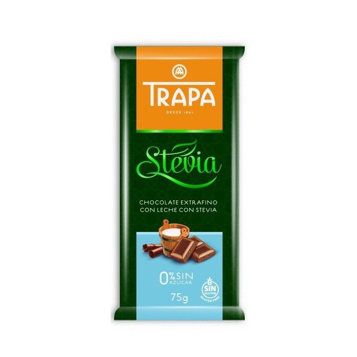 Trapa Млечен шоколад със стевия, без глутен х75 грама