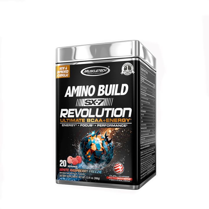 Muscletech Amino Build SX-7 Revolution BCAA+ С вкус на бяла малина х366 ...