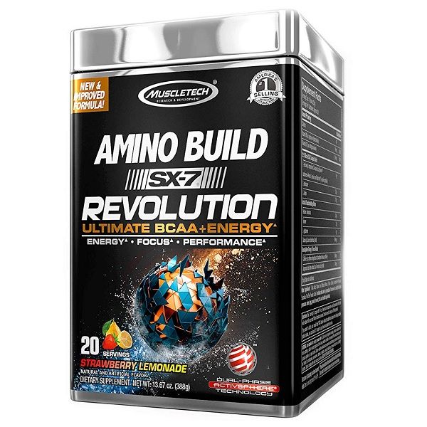 Muscletech Amino Build SX-7 Revolution BCAA+ С вкус на ягодова лимонада ...