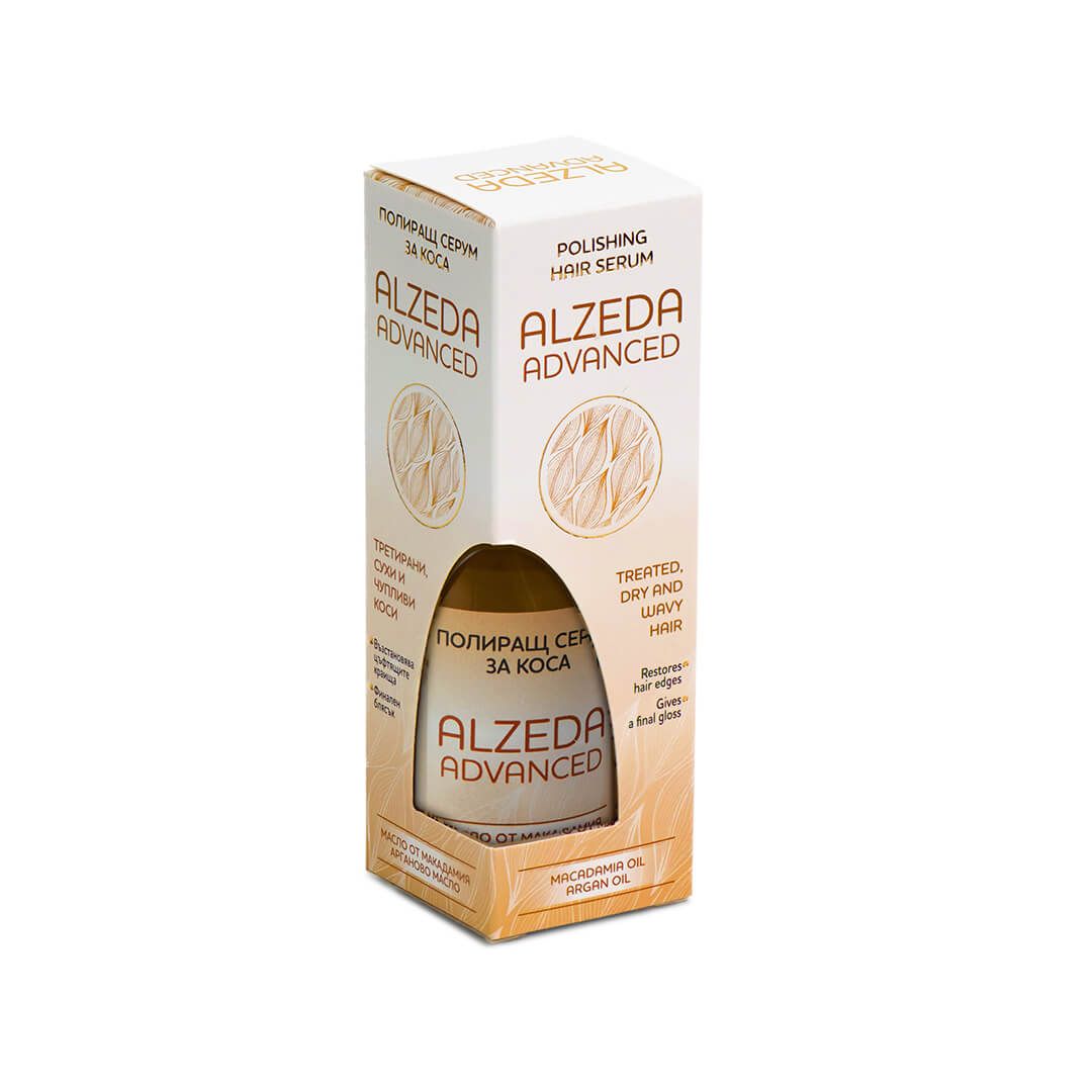 Alzeda Advanced Полиращ серум за суха, чуплива и третирана коса с масло ...