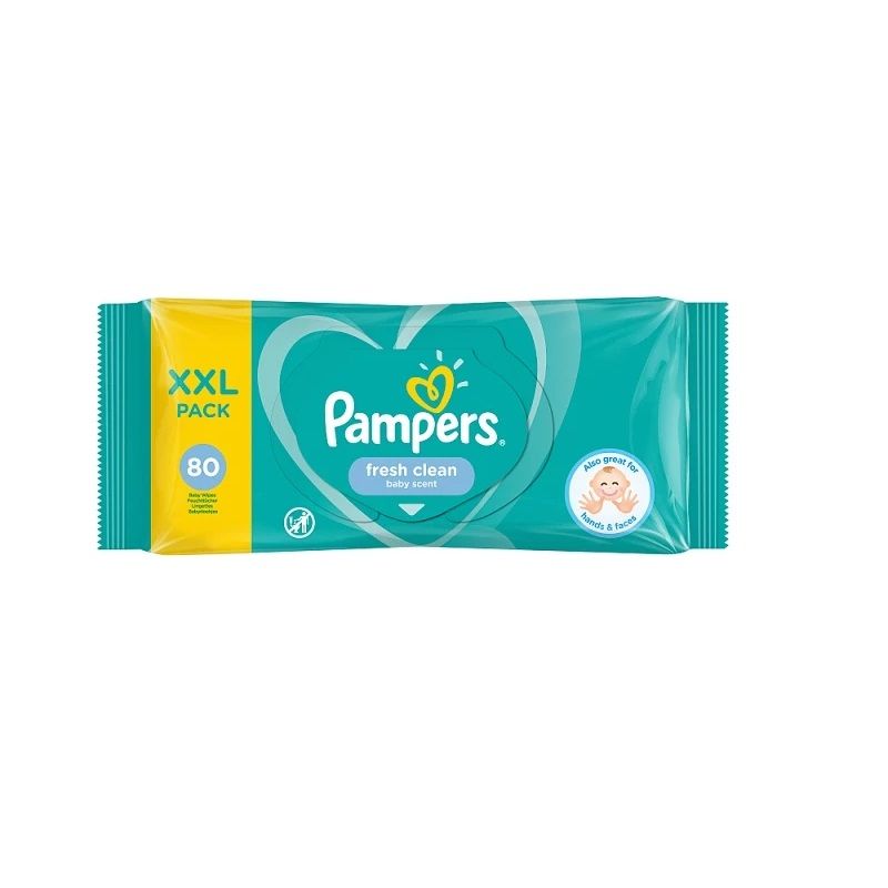 Pampers Fresh Clean Baby Scent Бебешки мокри кърпички x80 броя