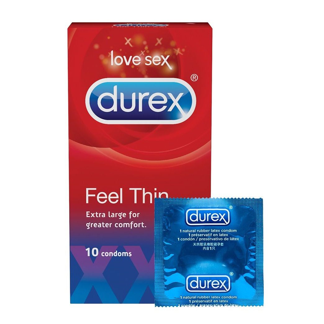 Durex Feel Thin Extra Large Презервативи, размер XXL х10 броя