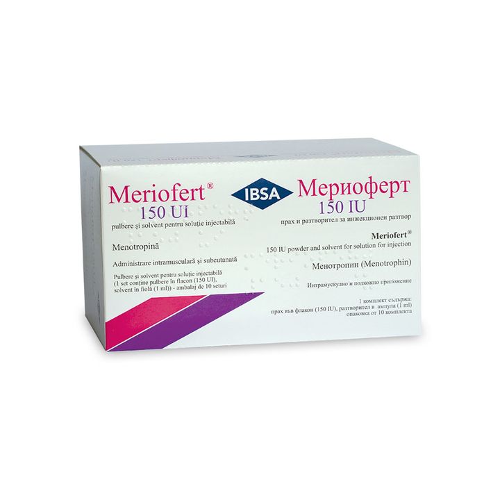 Мериоферт 150IU прах и разтворител за инжекционен разтвор х10 флакона Ibsa