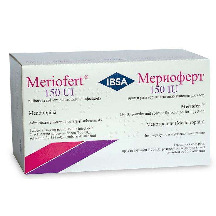 Мериоферт 150IU прах и разтворител за инжекционен разтвор х10 флакона Ibsa