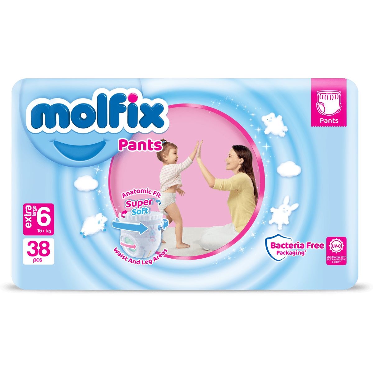 Molfix Pants 6 XL Пелени-гащи за деца над 15 килограма x38 броя