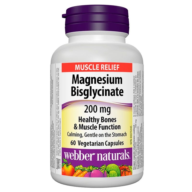 Магнезий (бисглицинат) 200 mg x60 капсули Webber Naturals