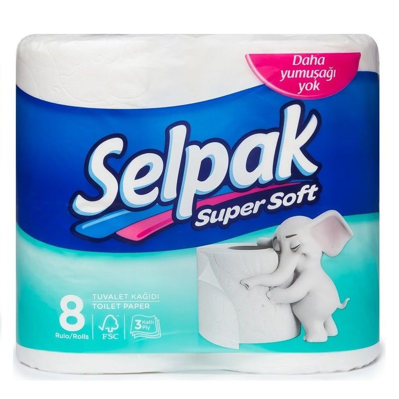 Selpak Super Soft Тоалетна хартия x8 броя