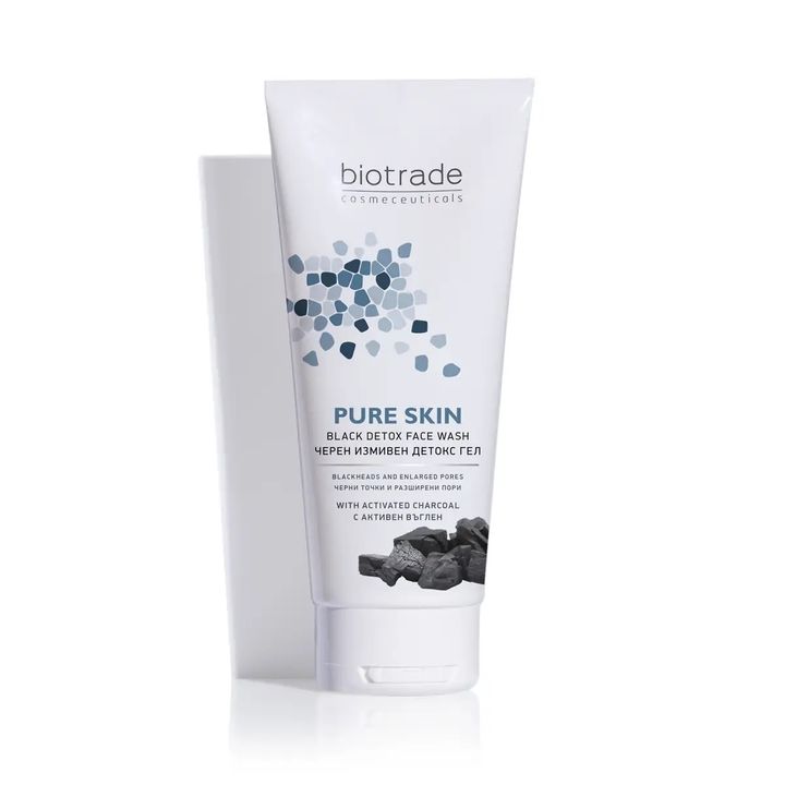 Biotrade Pure Skin Черен измивен детокс гел за лице за всеки тип кожа ...