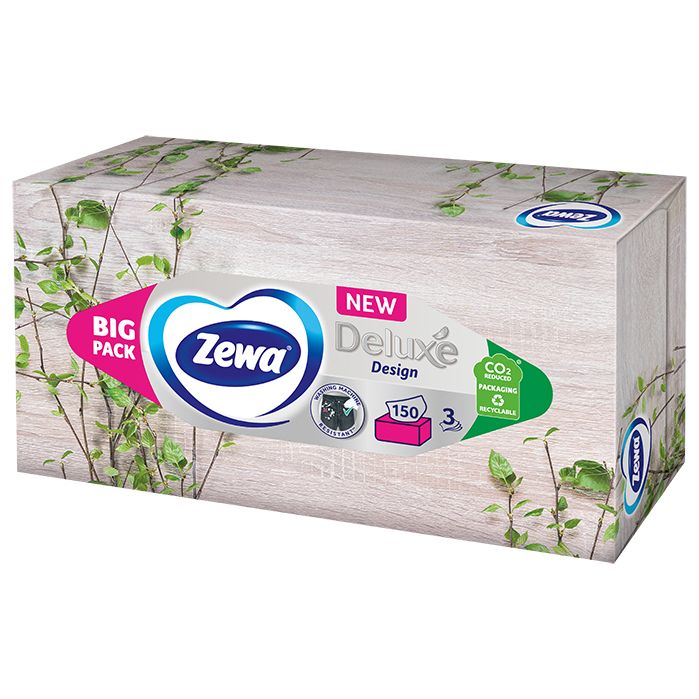 Zewa Deluxe Design Хартиени кърпички в кутия x150 броя