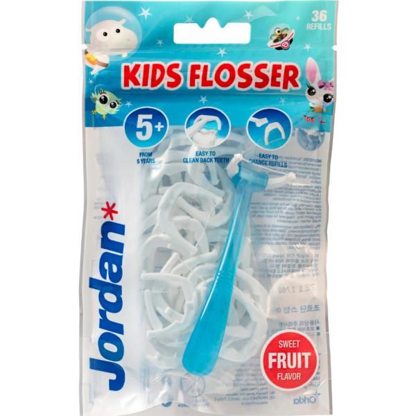 Jordan Kids Flosser Конец за зъби за деца, с дръжка x36 броя