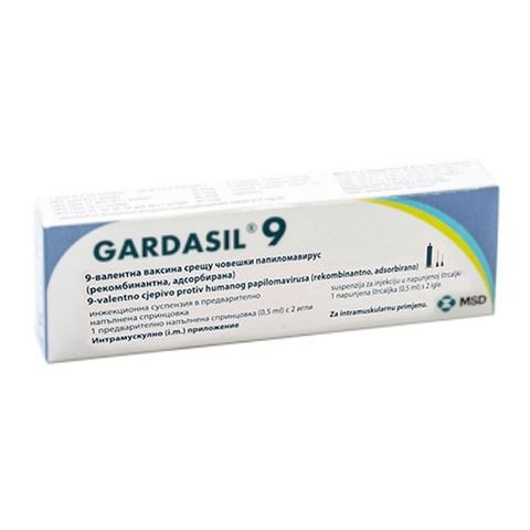 Gardasil 9 инжекционна суспензия в предварително напълнена спринцовка 0 ...