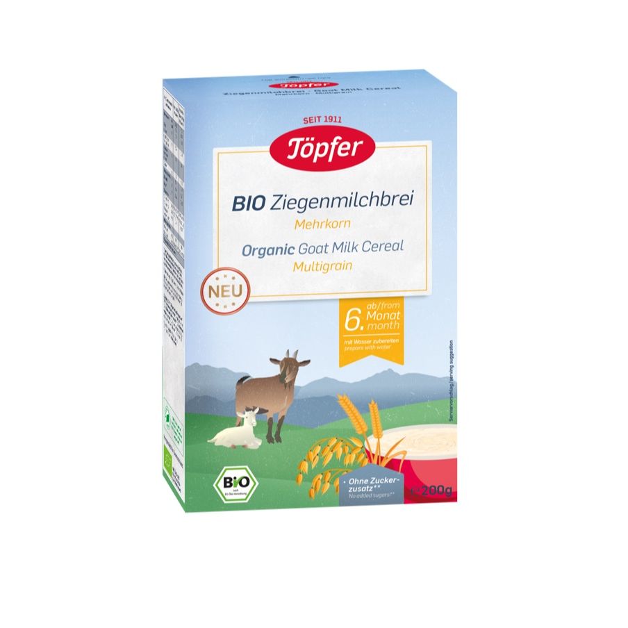 Topfer Млечна био каша с козе мляко и 3 вида зърна за деца от 6-ия ...