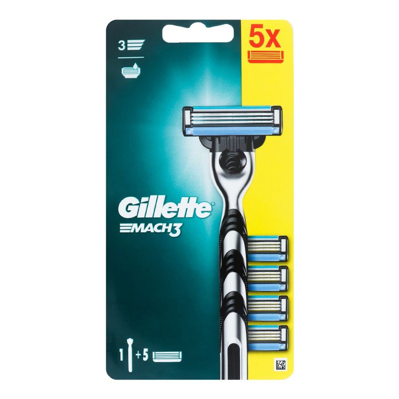 Gillette Mach 3 Самобръсначка за мъже с 5 резервни ножчета