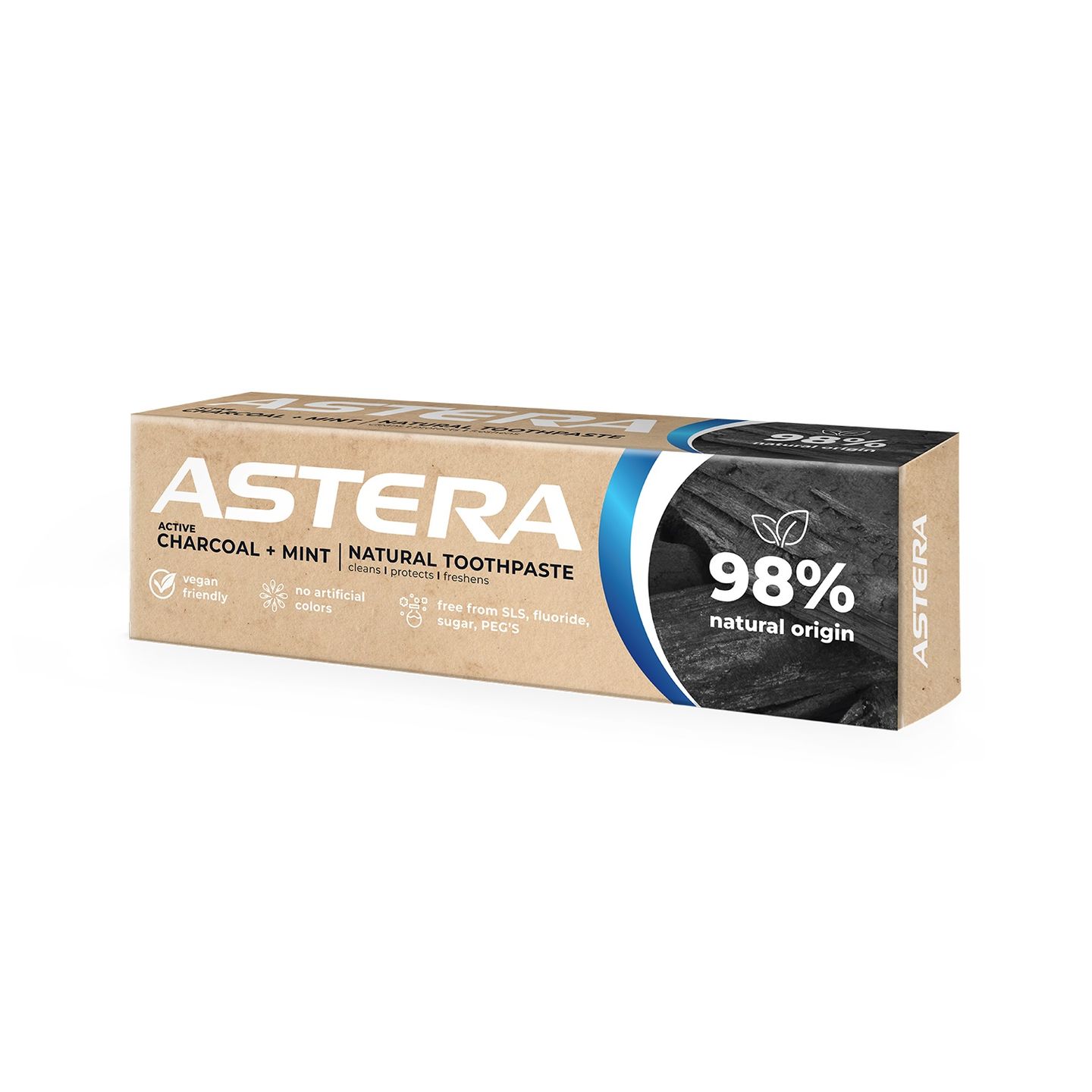 Astera Natural Active Charcoal+Mint Паста за зъби x75 мл