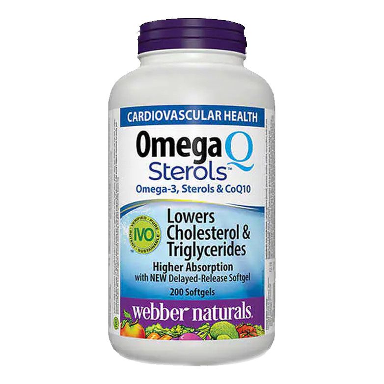 Omega Q Sterols Oмега-3, растителни стероли и коензим Q10 х200 софтгел ...