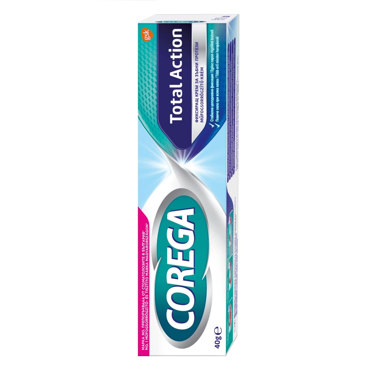 Corega Total Action Фиксиращ гел за зъбни протези x40 грама