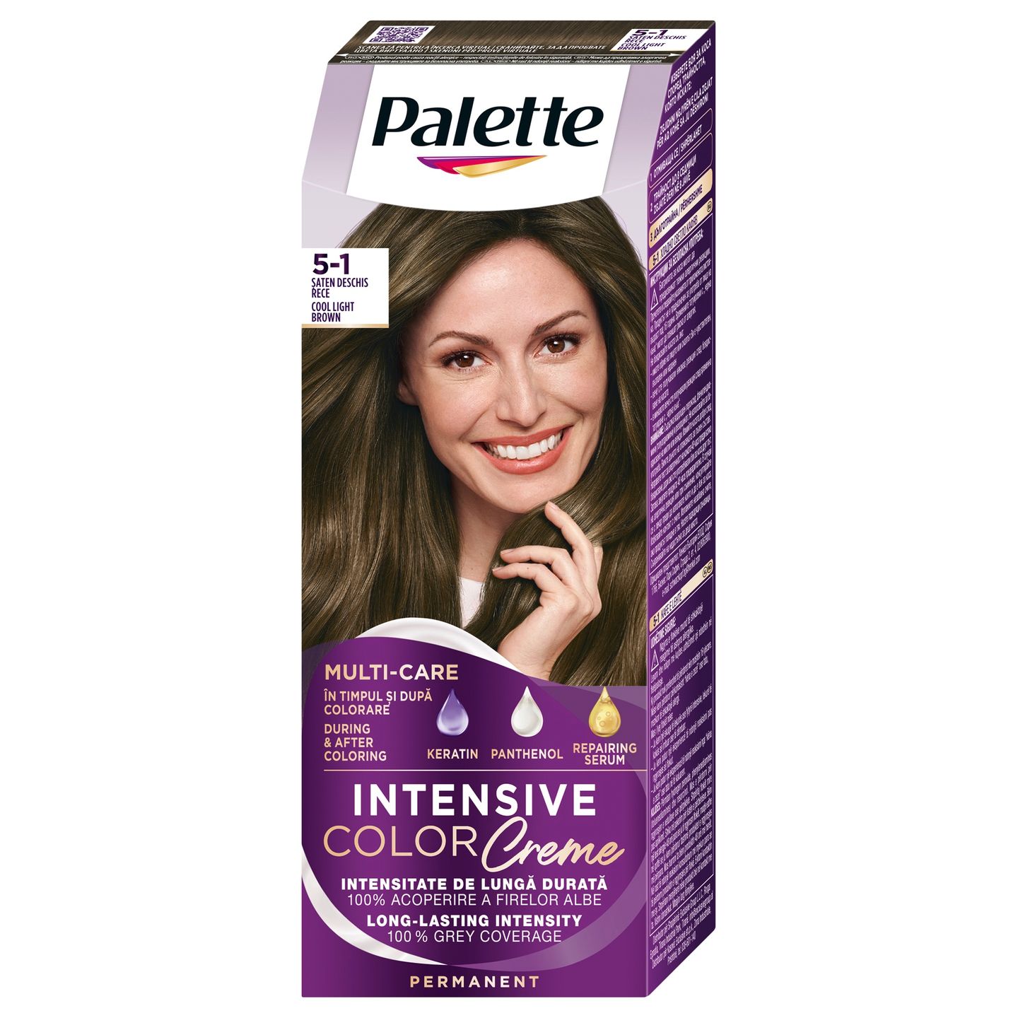 Palette Intensive Color Creme Дълготрайна крем боя за коса, 5-1 Cool ...