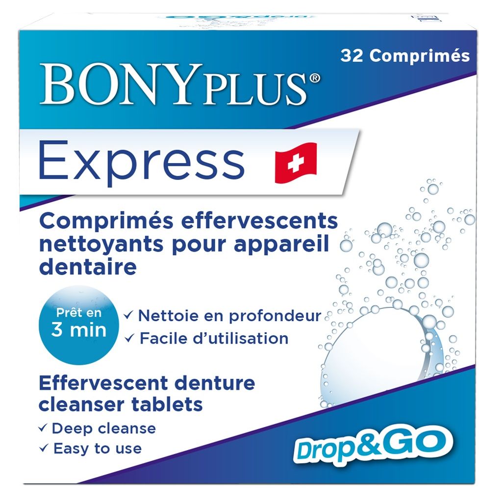 Bonyplus Express за почистване на протези х32 ефервесцентни таблетки