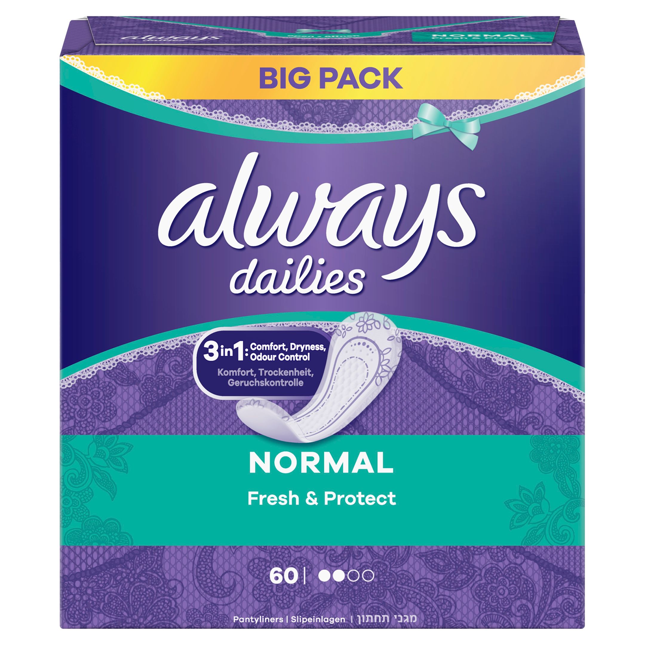 Always Dailies Fresh & Protect Ежедневни дамски превръзки x60 броя