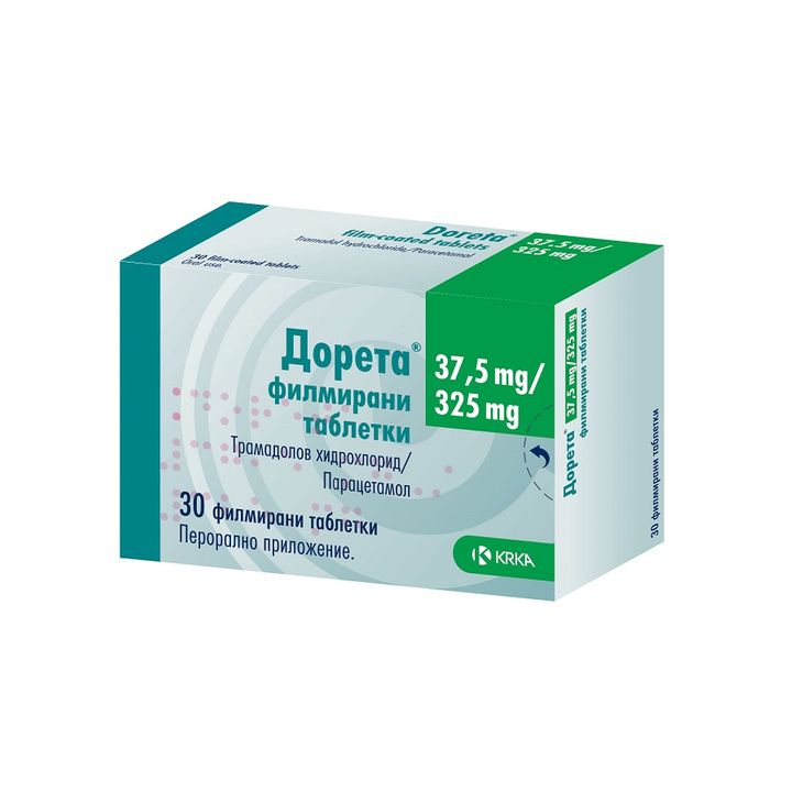 Дорета 37,5 mg / 325 mg х30 филмирани таблетки KRKA, Беста Мед
