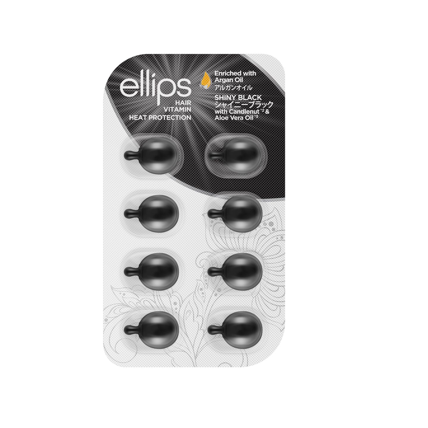 Ellips Shiny Black Капсули за черна коса x16 броя