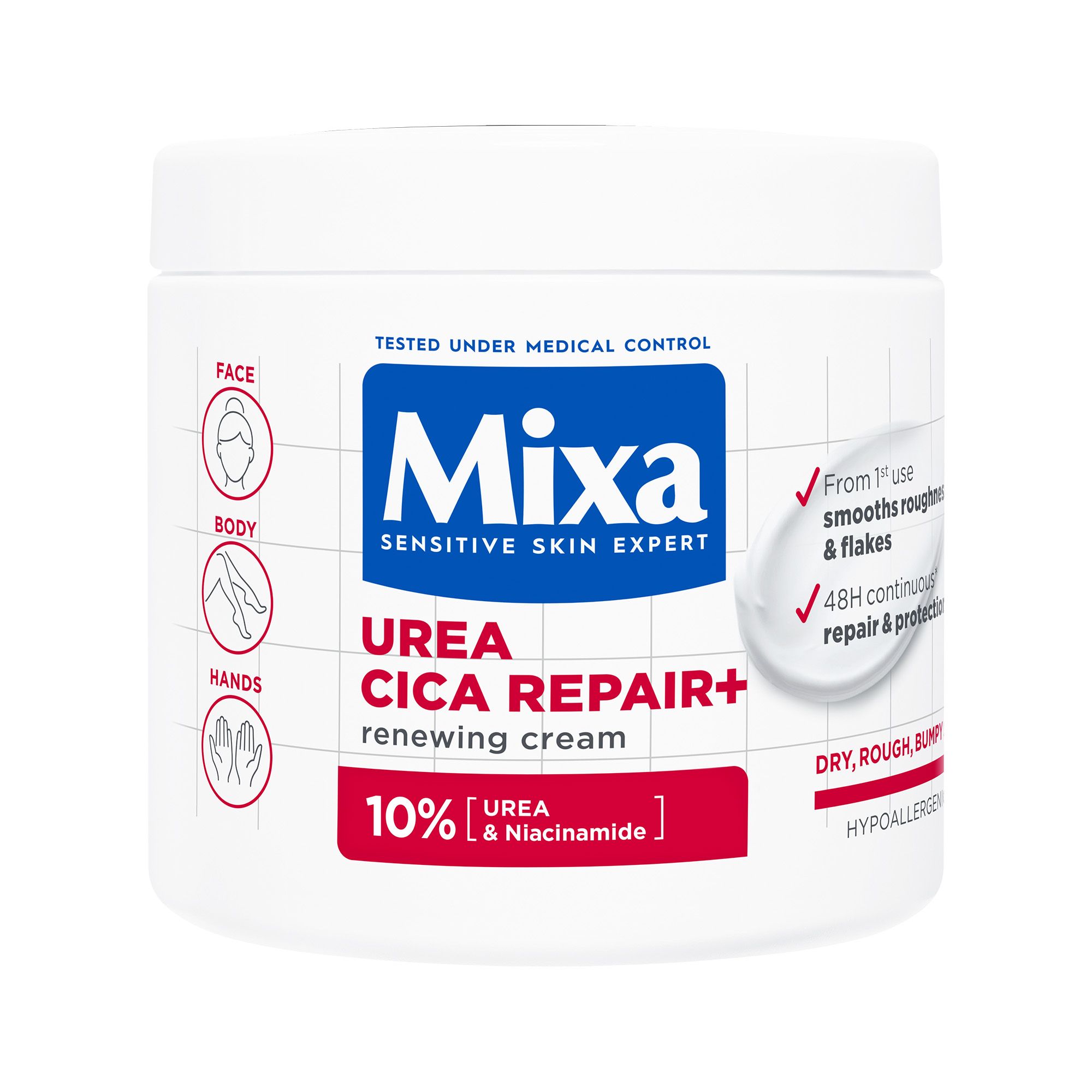 Mixa Urea Cica Repair Регенериращ крем за груба и суха кожа x400 мл