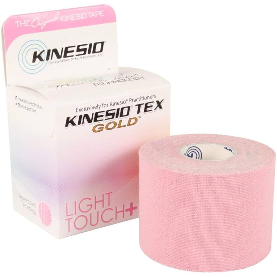 Kinesio Tex Gold Light Touch+ Терапевтична лента за чувствителна кожа Розова 5см х 5м