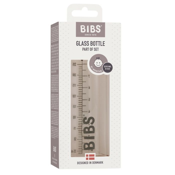 BIBS Стъклено шише за хранене 0+ месеца x225 мл