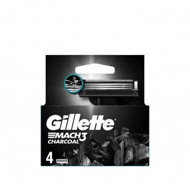 Gillette Mach 3 Charcoal Резервни ножчета за система за бръснене x4 броя