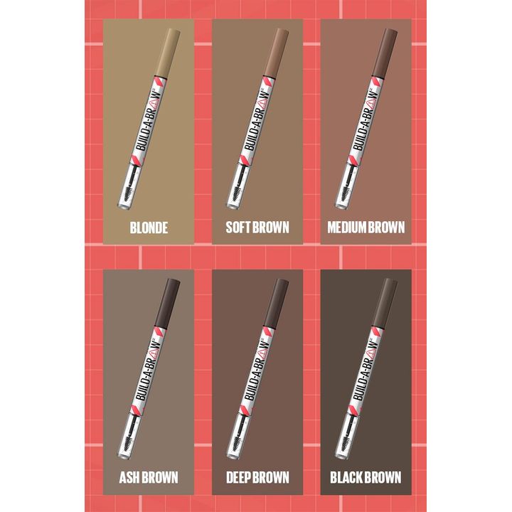 Maybelline Build-A-Brow 2 в 1 Молив за вежди и фиксиращ гел x1.4 грама ...