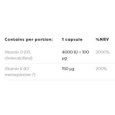Витамин D3+ K2 4000IU + 150mcg х60 капсули Osavi
