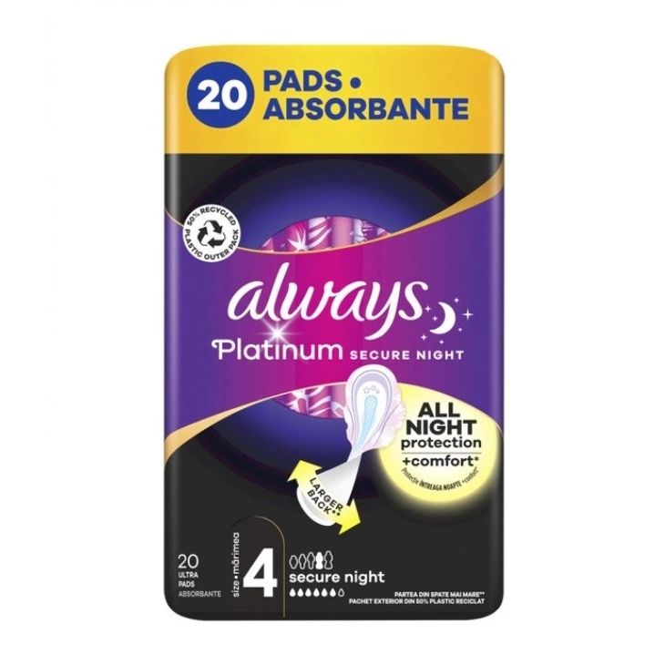 Always Platinum Secure Night Дамски нощни превръзки x20 броя
