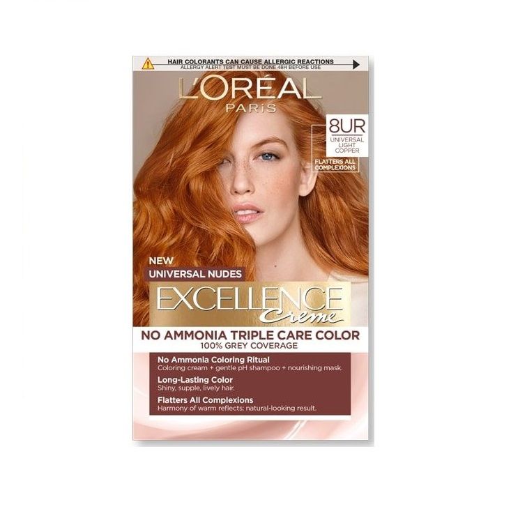 Loreal Paris Excellence Universal Nudes Безамонячна боя за коса, 8UR ...