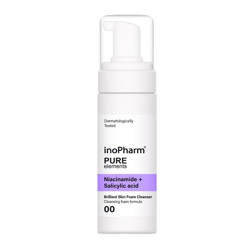 InoPharm Pure Elements Почистваща пяна за лице с ниацинамид и ...