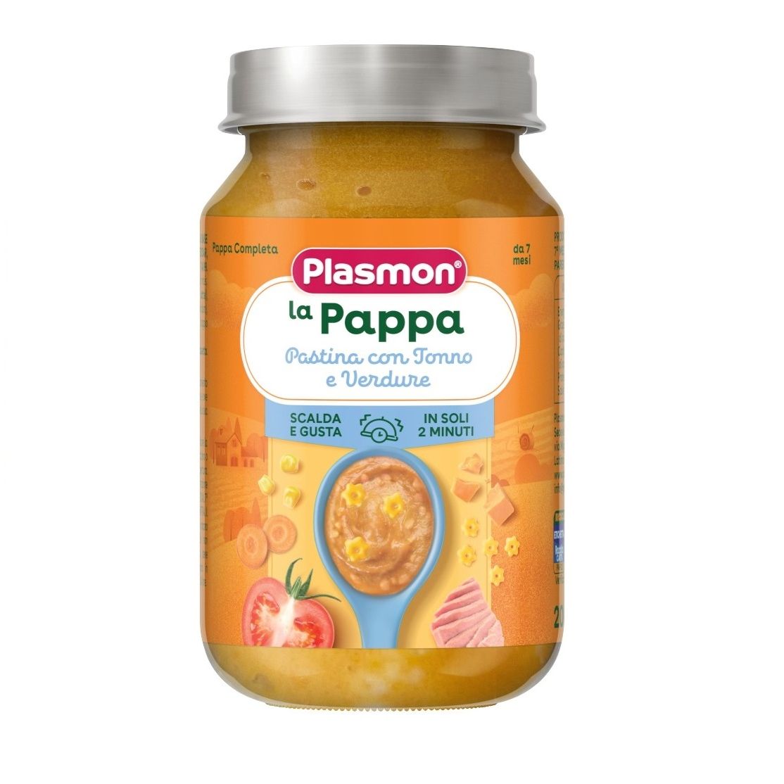 Plasmon Пюре от бебешка паста, зеленчуци и риба тон 7+ месеца x200 грама